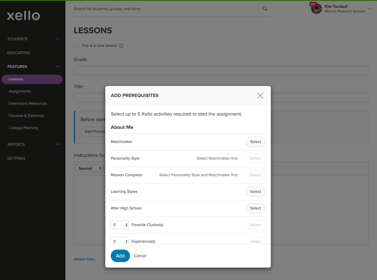 Track Student Activity with Prerequisites for Custom Lessons | Xello
